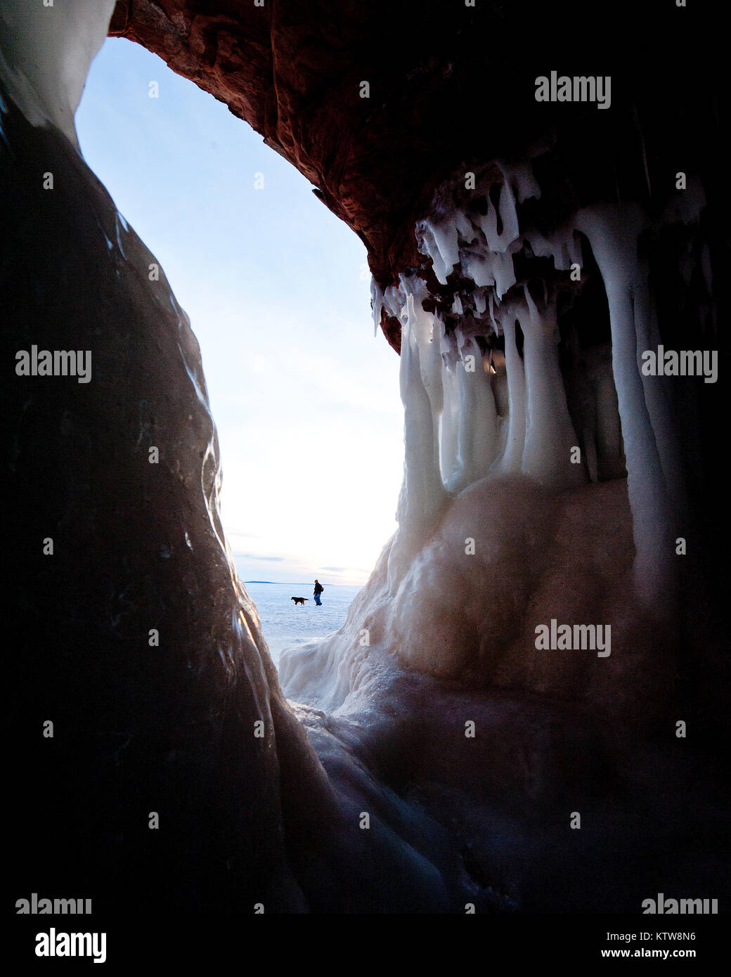 Ice caves on Lake Superior Stock Photo - Alamy