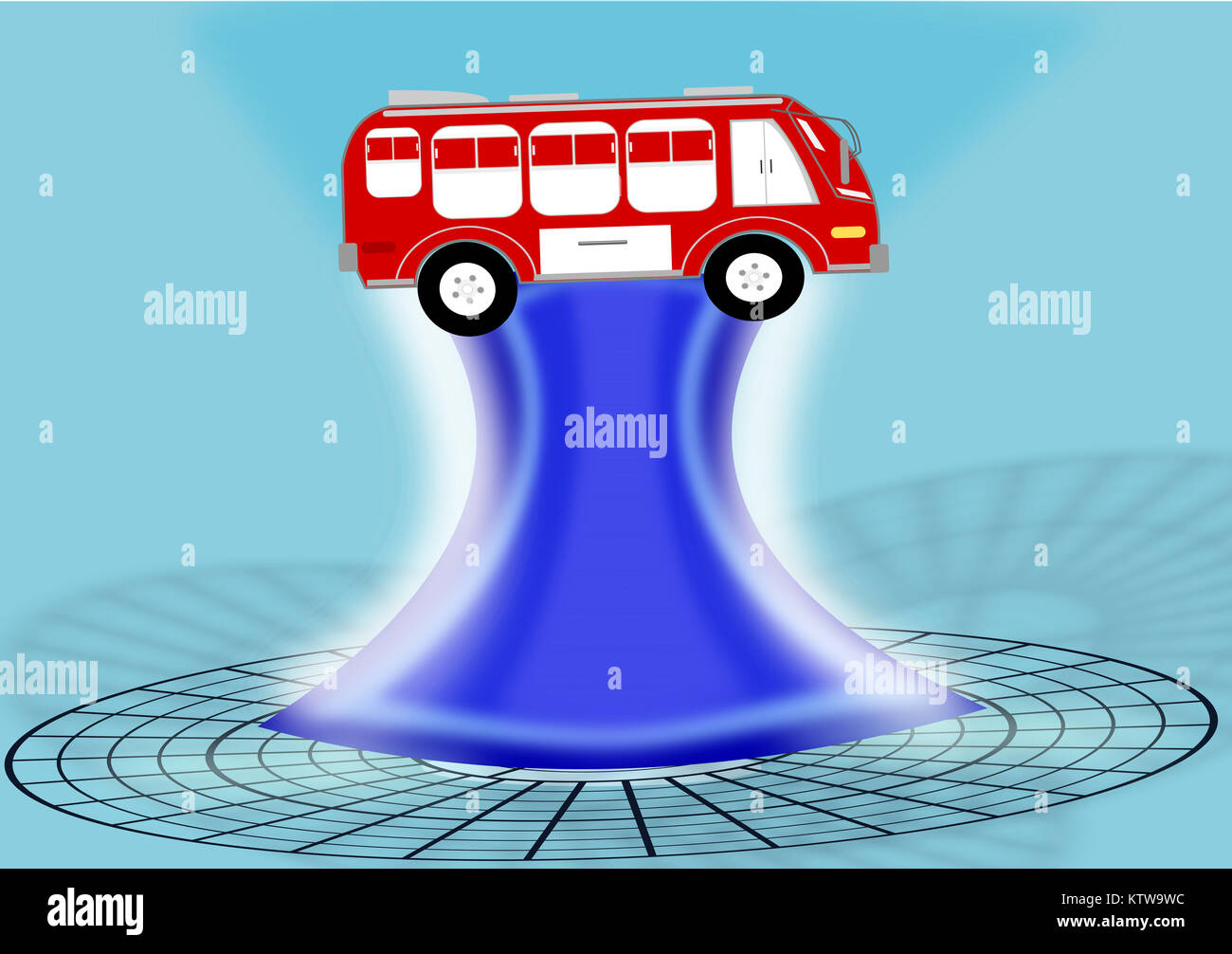 Driverless bus illustration Stock Photo - Alamy