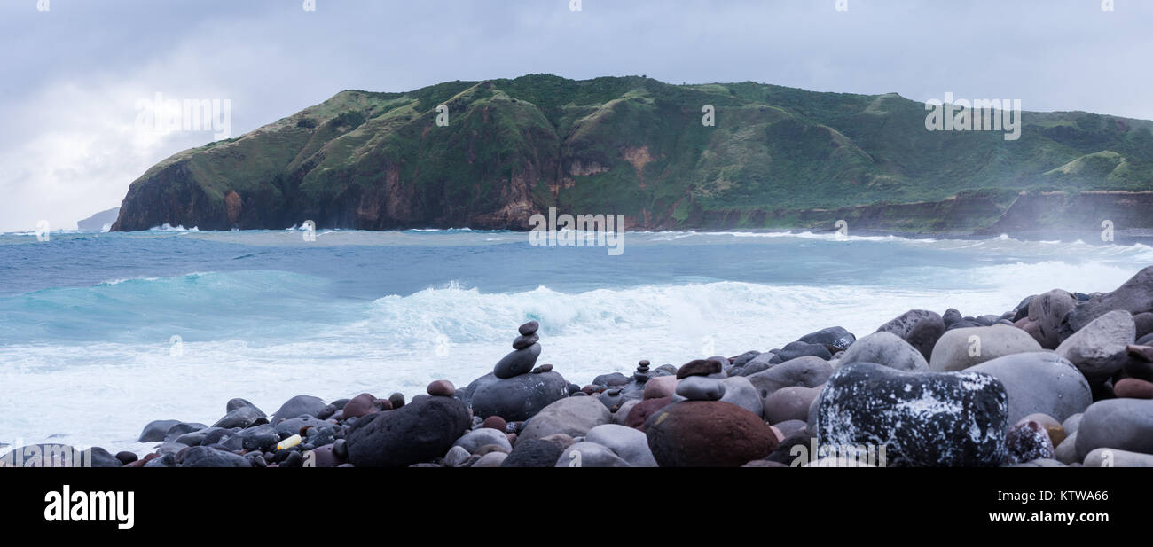 Batanes coastal cliff and boulder beach, Philippines Stock Photo - Alamy