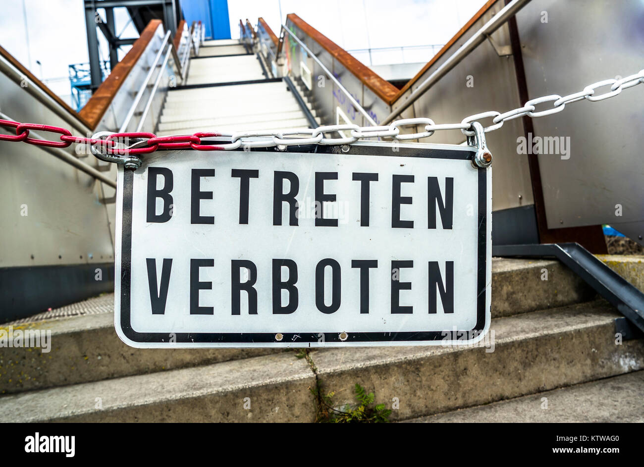 Do Not Enter Sign at Friedrich Ebert Bridge in Duisburg, Germany ...