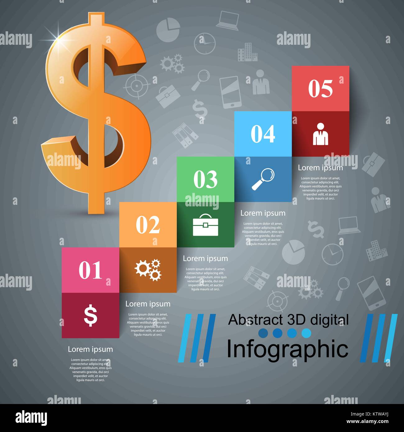Business Infographics. Dollar, Money icon Stock Vector Image & Art - Alamy