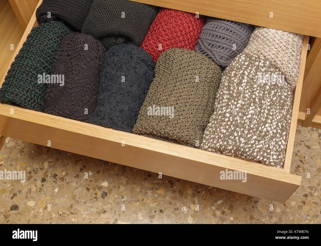 A well-organized open drawer Stock Photo - Alamy