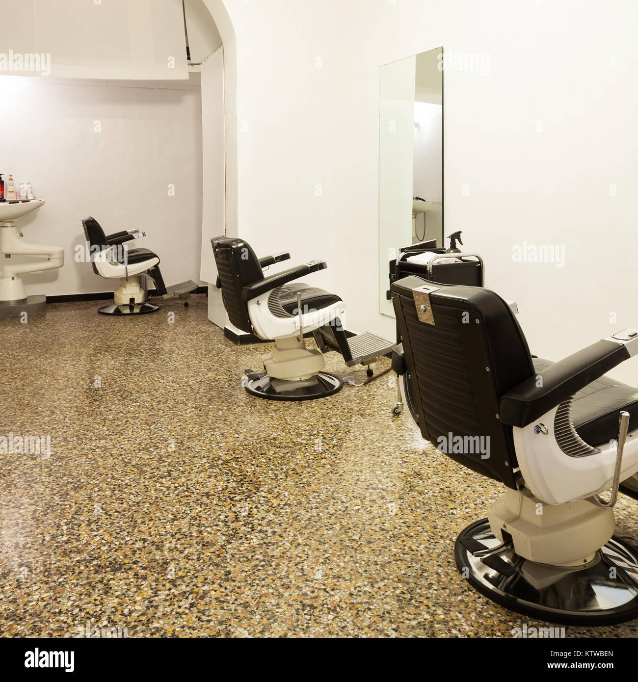 Old barber shop, interior Stock Photo - Alamy