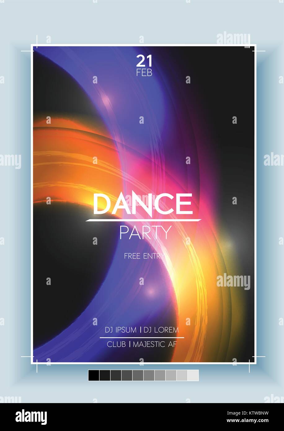 Abstract Dance Party Night Poster, Flyer Template - Vector Illustration ...
