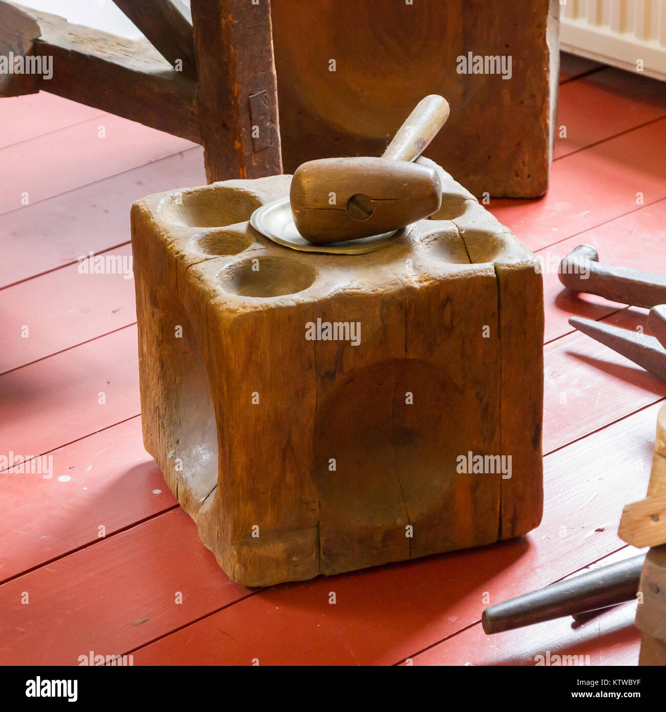 Old wooden tools in a vintage workplace in the Netherlands Stock Photo ...