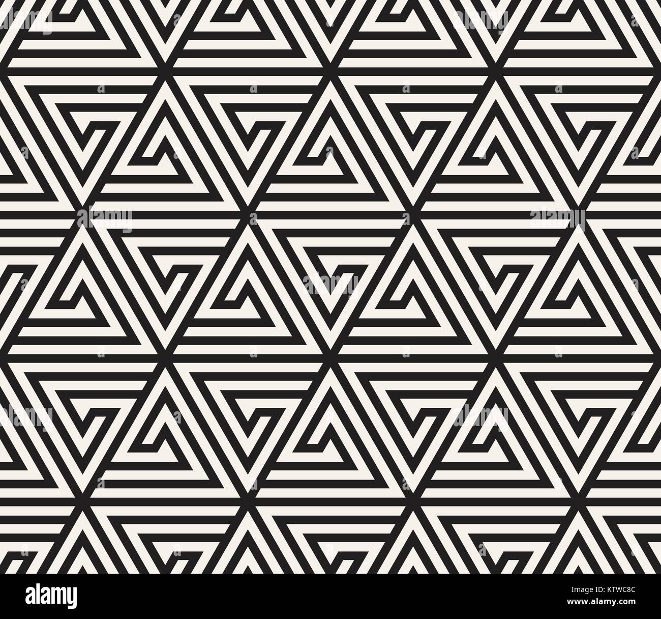 Vector seamless pattern. Modern stylish texture. Repeating geometric tiles from striped triangle ...