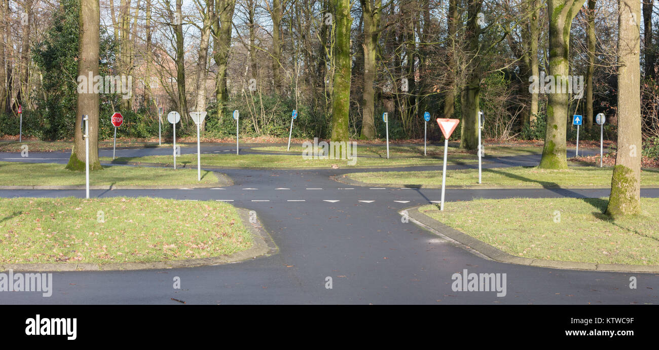 Traffic garden in the Netherlands - Used to educate the children Stock ...