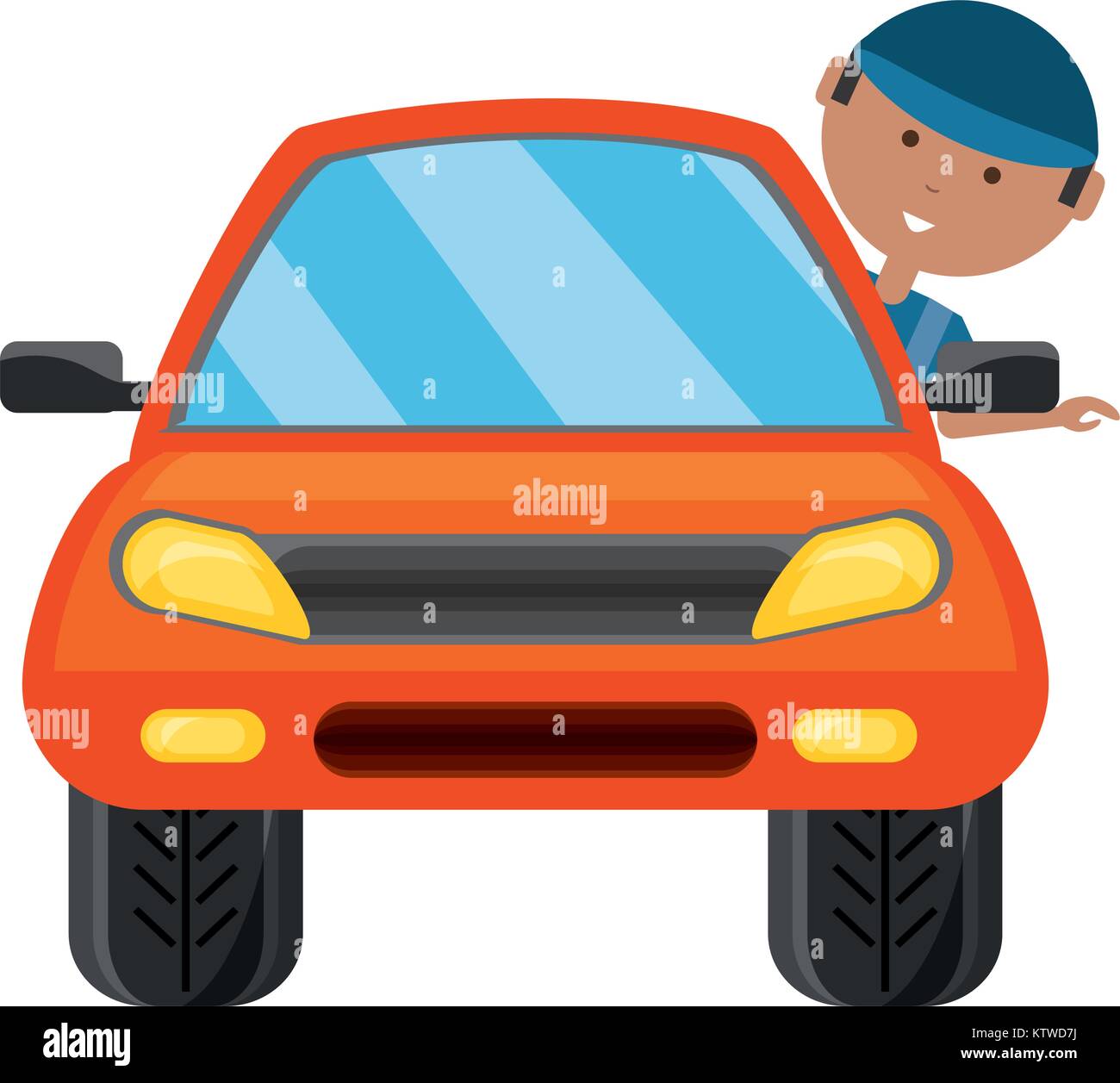 cartoon mechanic and car icon Stock Vector Image & Art - Alamy
