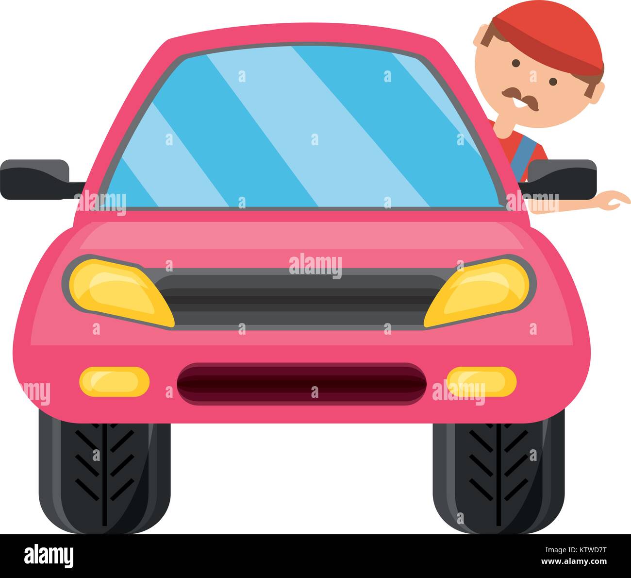 cartoon mechanic and car icon Stock Vector Image & Art - Alamy