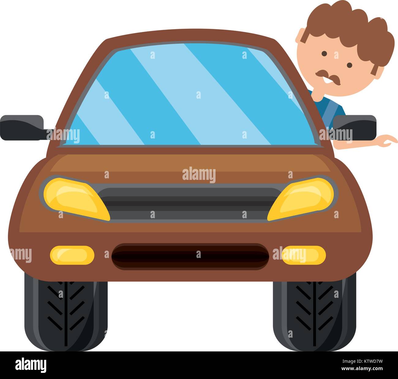 cartoon man and car icon Stock Vector Image & Art - Alamy
