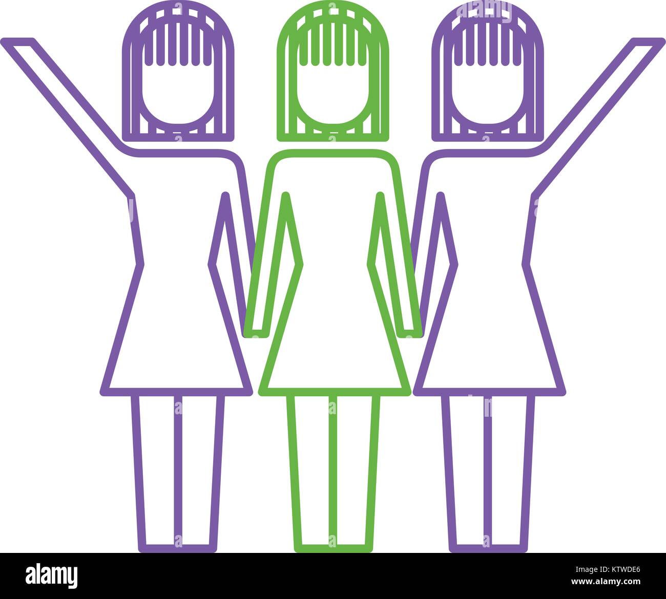 three women holding hands teamwork successful Stock Vector Image & Art ...