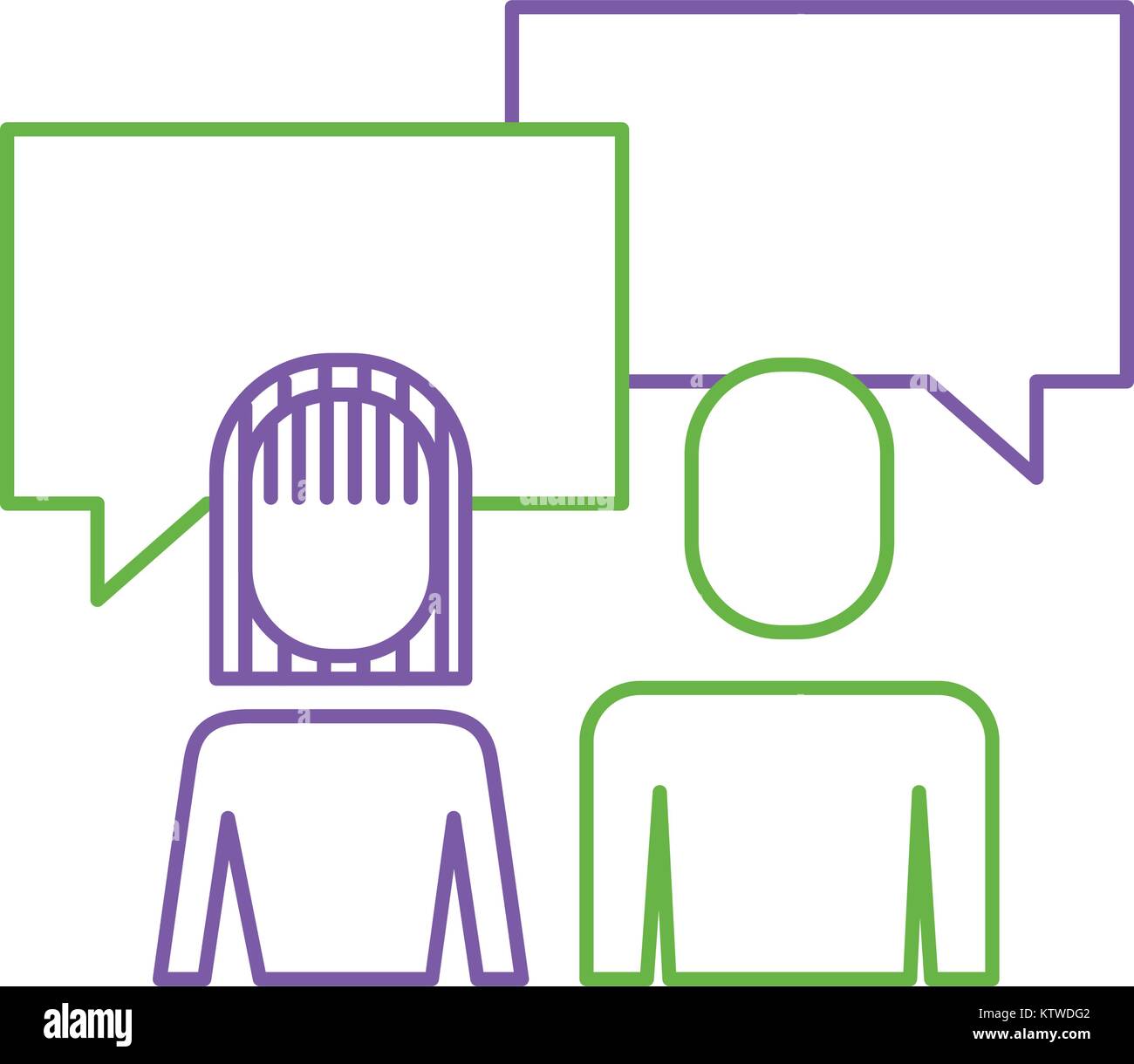 business people talking speech bubble portrait pictogram Stock Vector ...