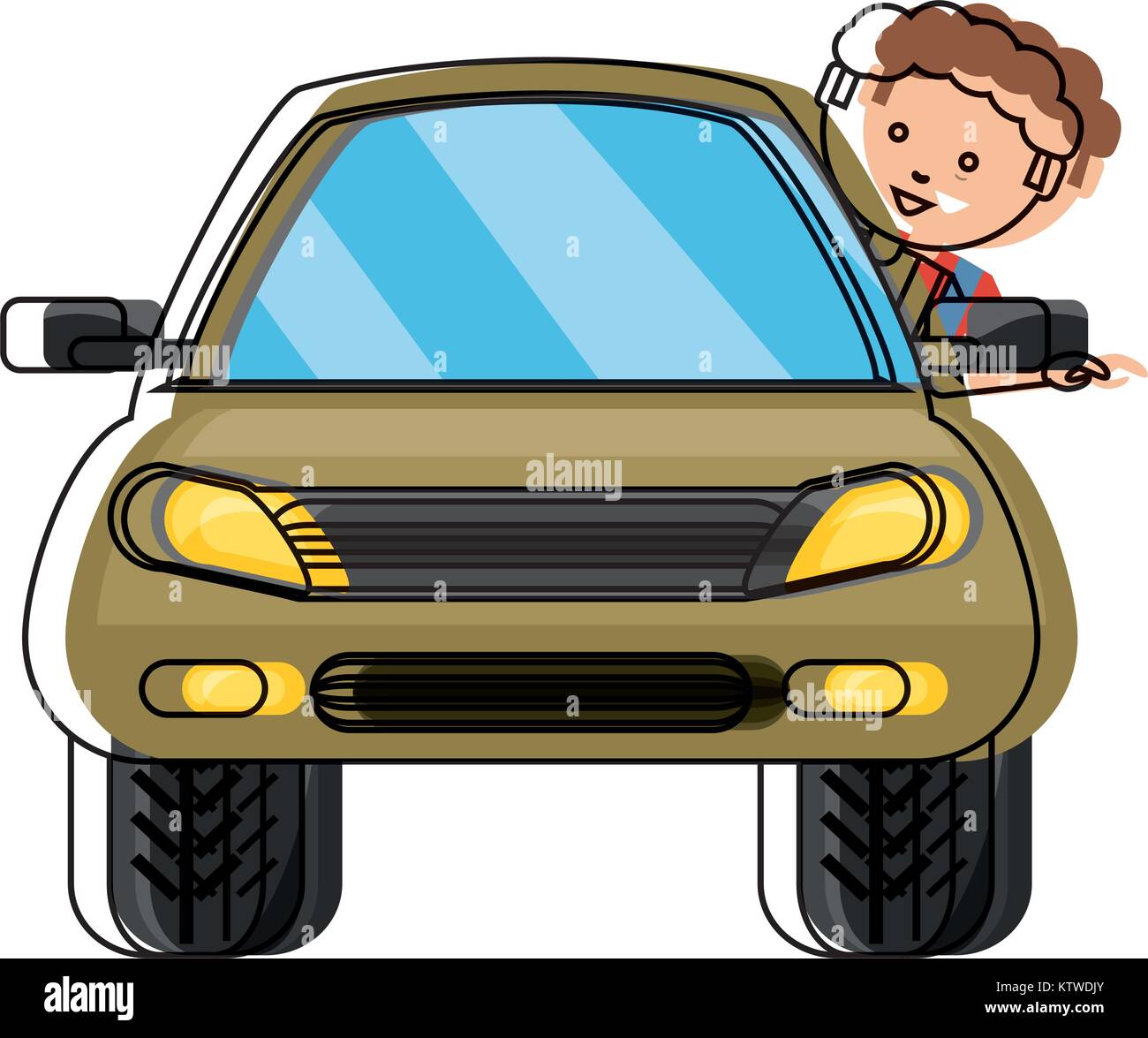 cartoon man and car icon Stock Vector Image & Art - Alamy
