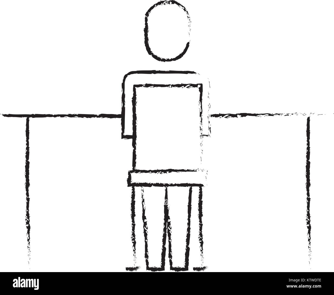 Person Sitting In Chair Back View Drawing