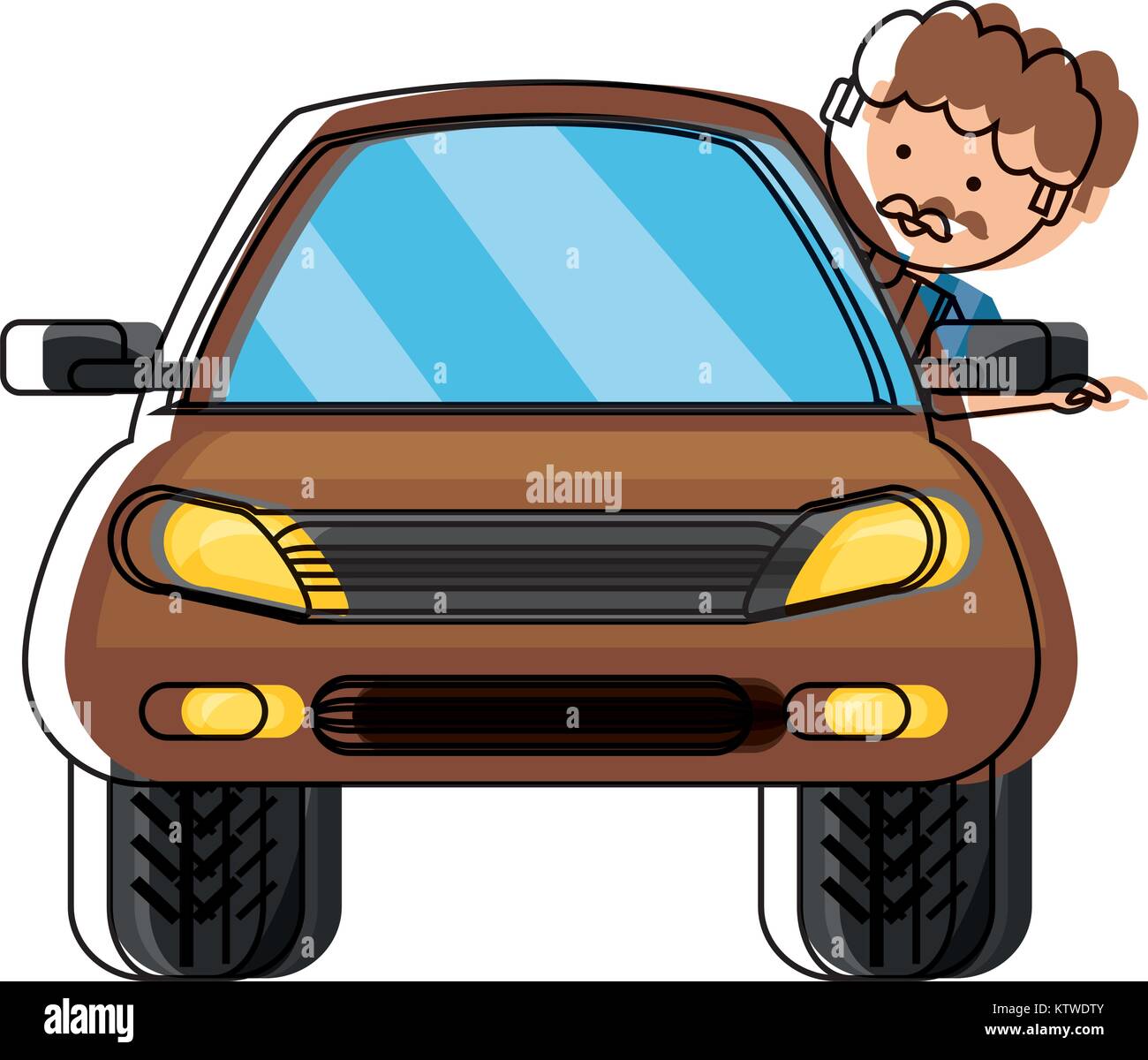 cartoon man and car icon Stock Vector Image & Art - Alamy