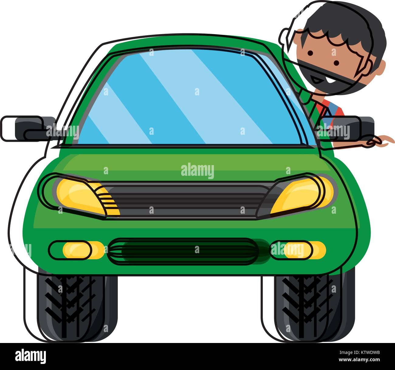 cartoon man and car icon Stock Vector Image & Art - Alamy
