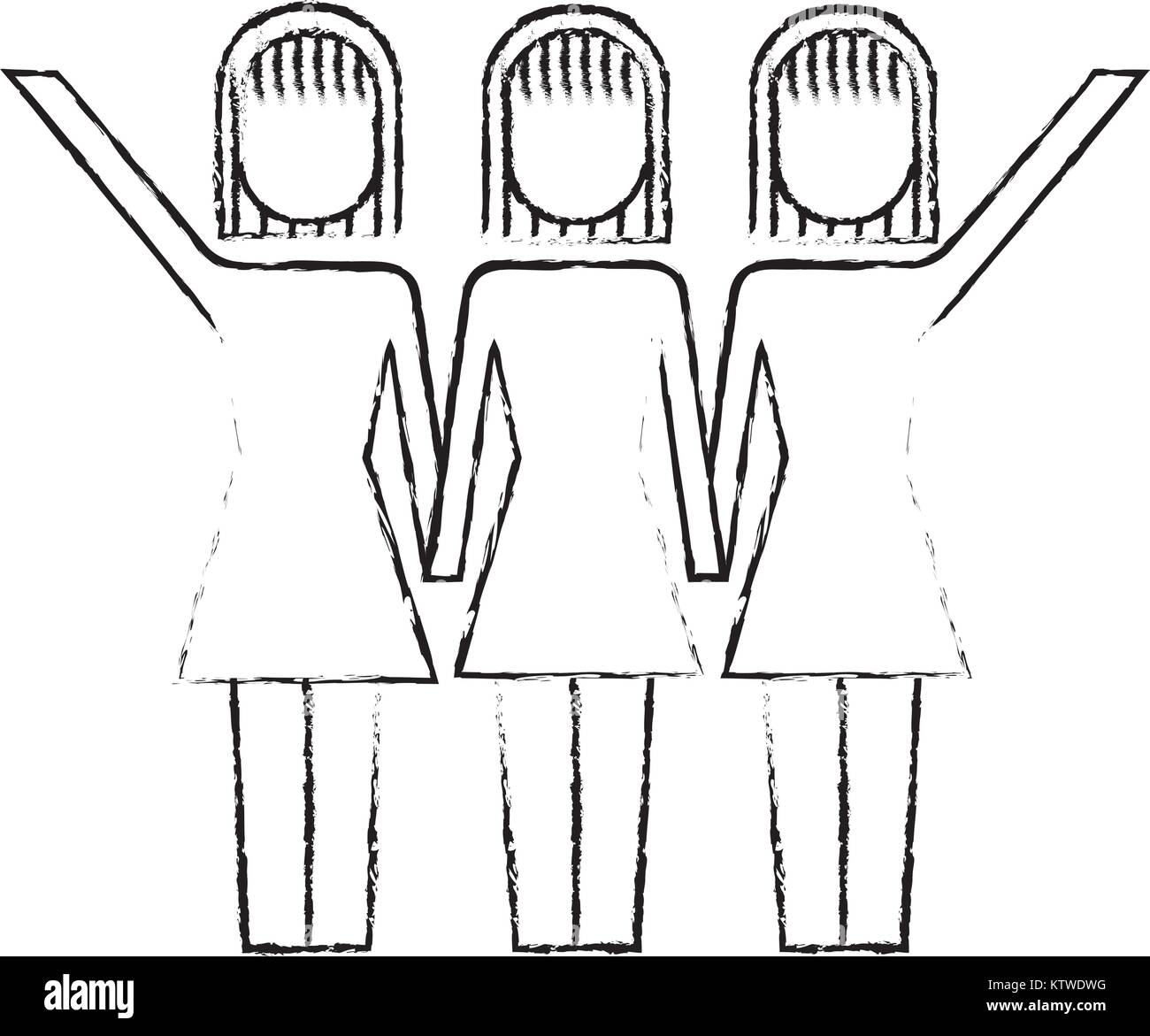 Three women together Stock Vector Images - Alamy