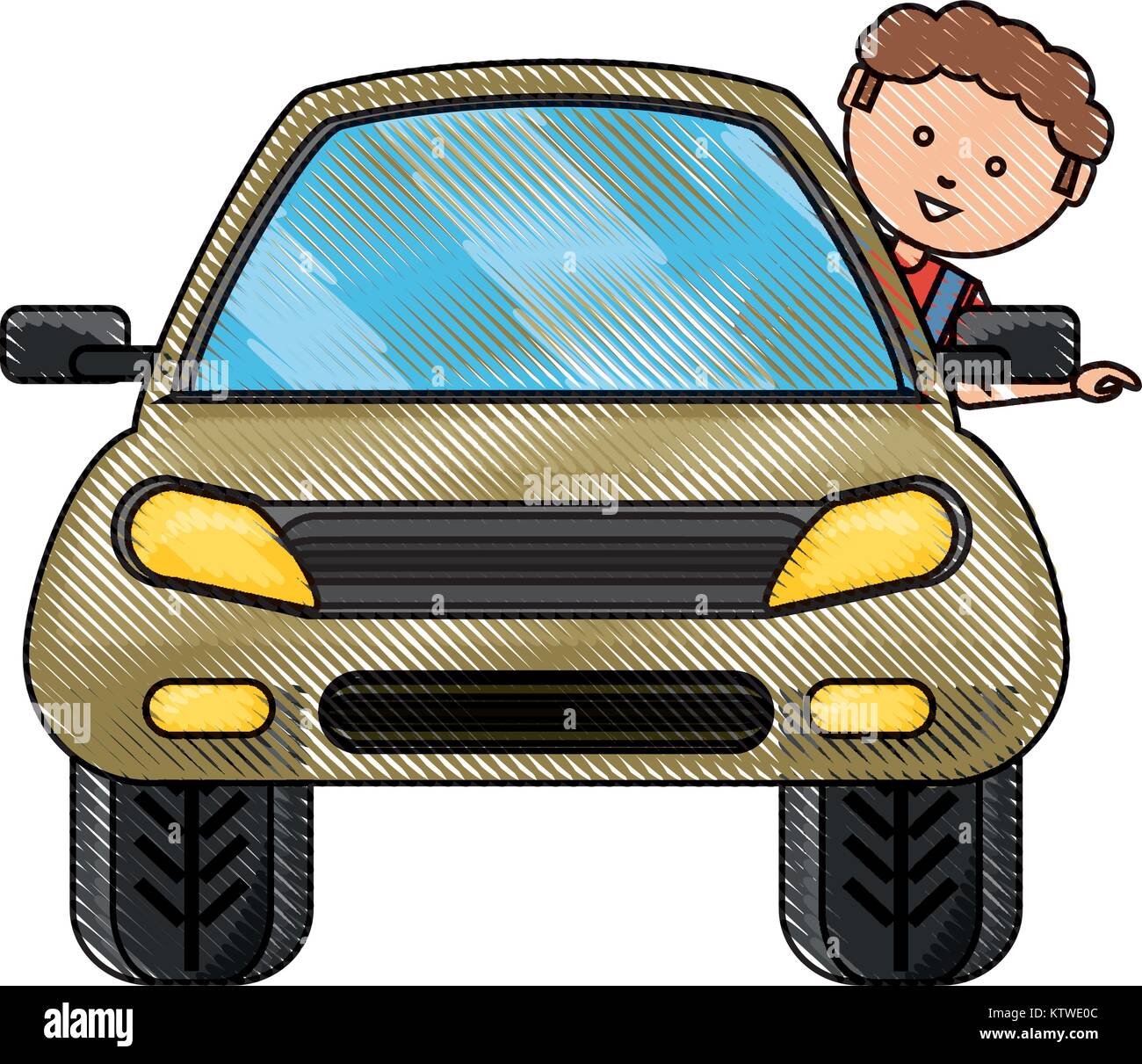 cartoon man and car icon Stock Vector Image & Art - Alamy