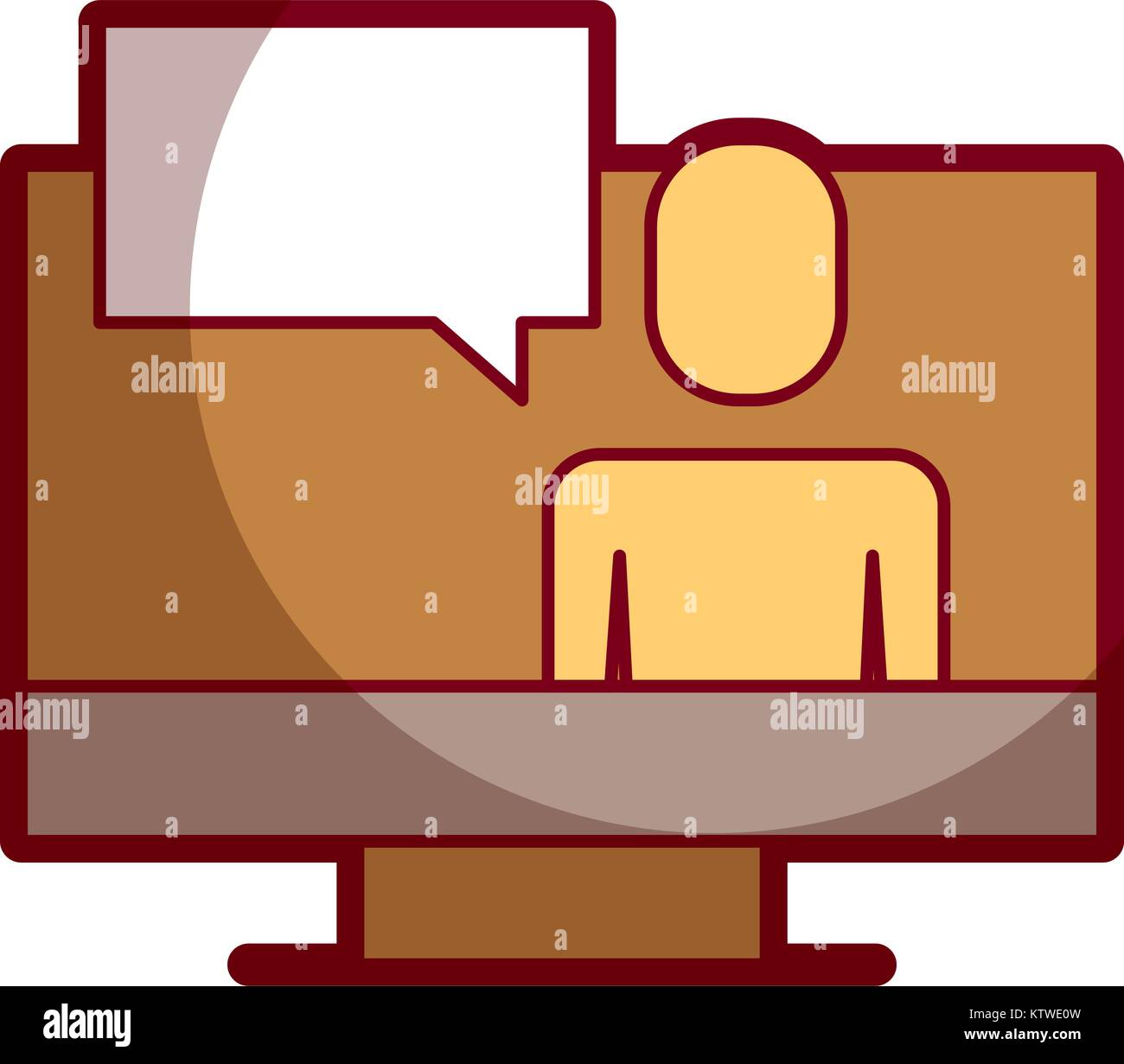 businessman on screen laptop discussion chat Stock Vector Image & Art ...