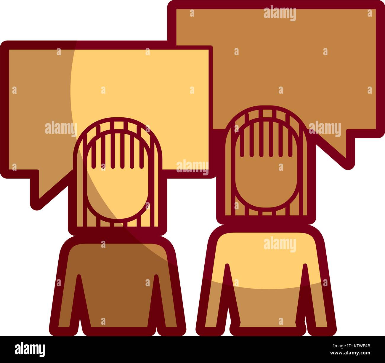 business people talking speech bubble portrait pictogram Stock Vector ...