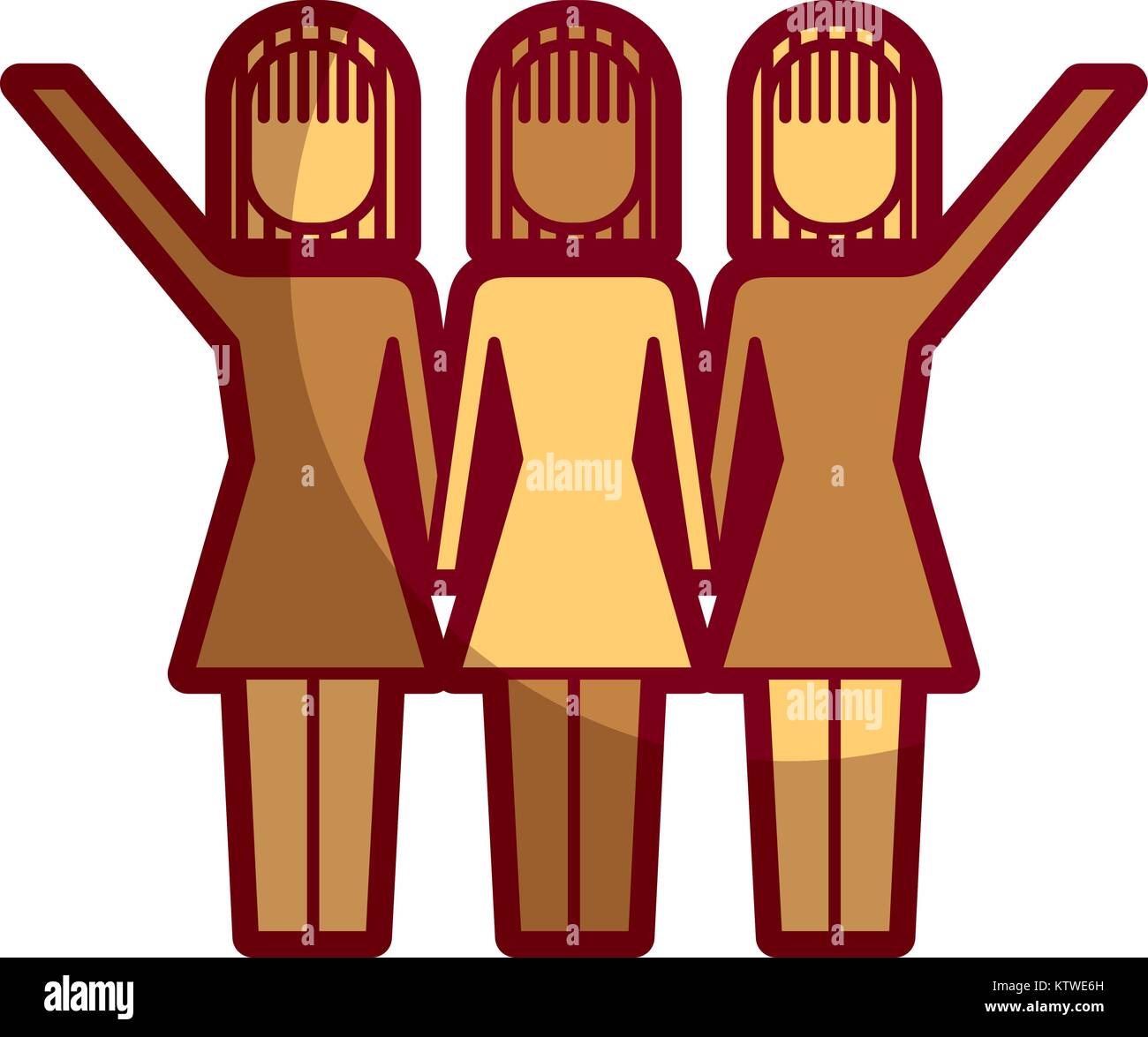 three women holding hands teamwork successful Stock Vector Image & Art ...