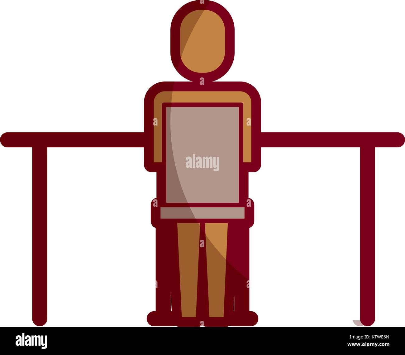 Desk work male back view Stock Vector Images - Alamy