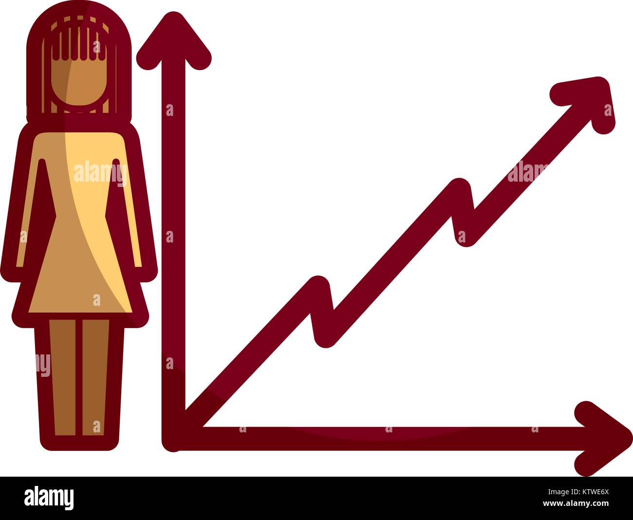 businesswoman with diagram arrow growth finance Stock Vector Image ...