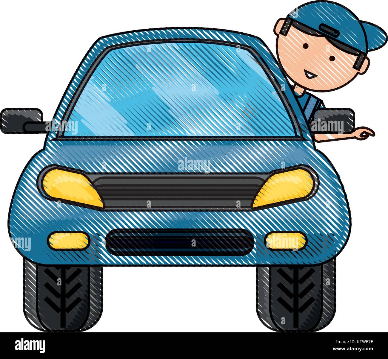 cartoon mechanic and car icon Stock Vector Image & Art - Alamy