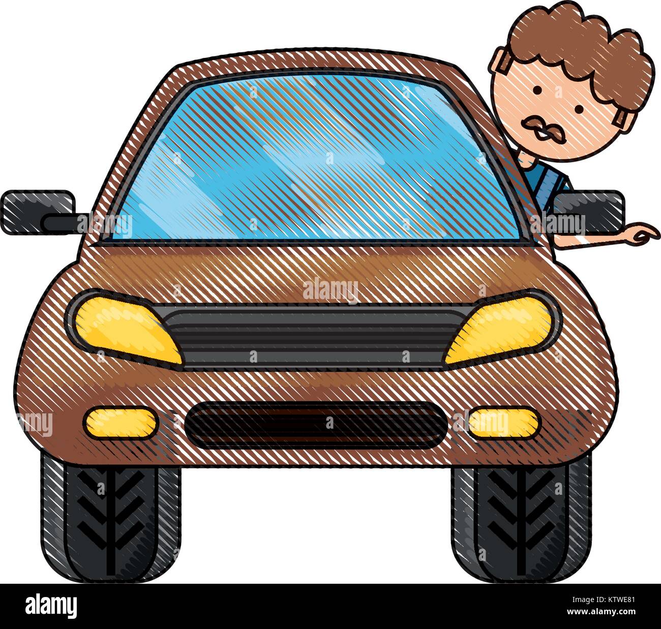 cartoon man and car icon Stock Vector Image & Art - Alamy