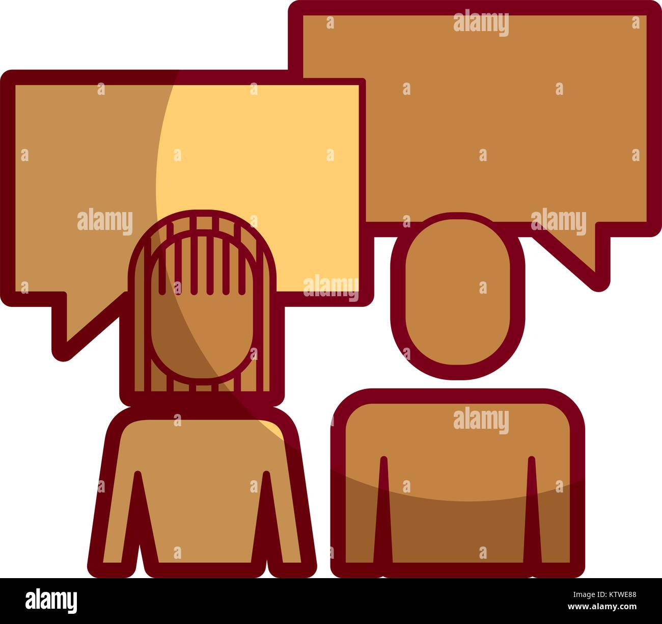 business people talking speech bubble portrait pictogram Stock Vector ...