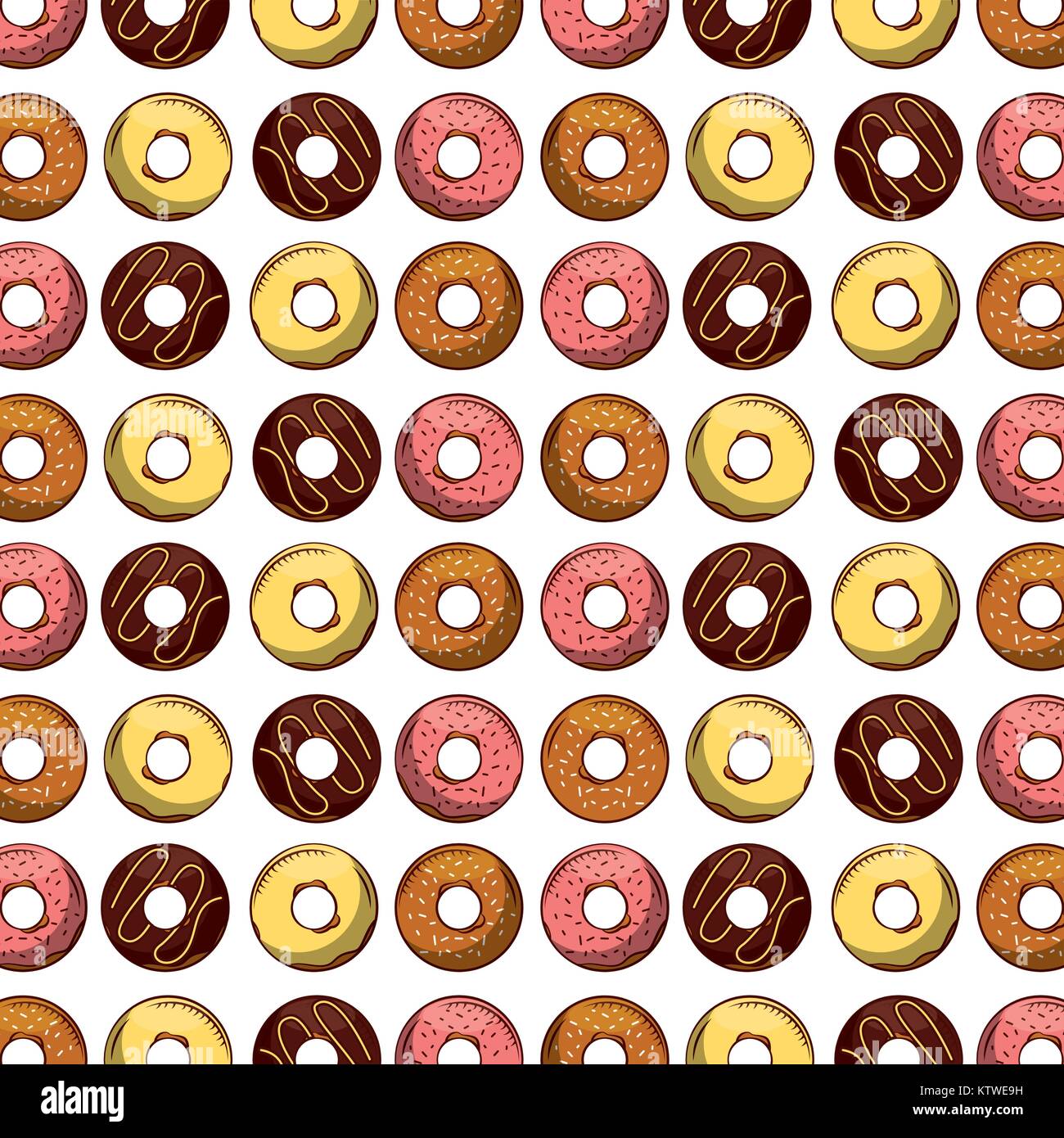 donut sweet pastry seamless pattern Stock Vector Image & Art - Alamy
