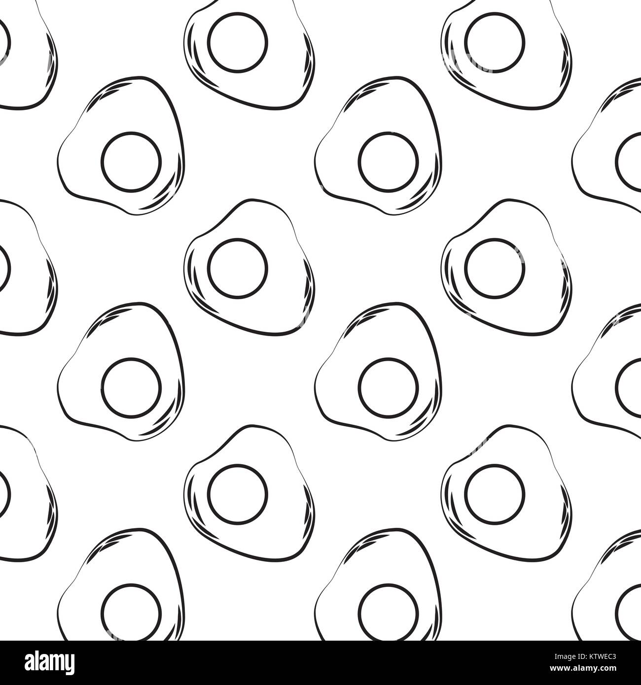 Egg breakfast food seamless Black and White Stock Photos & Images - Alamy