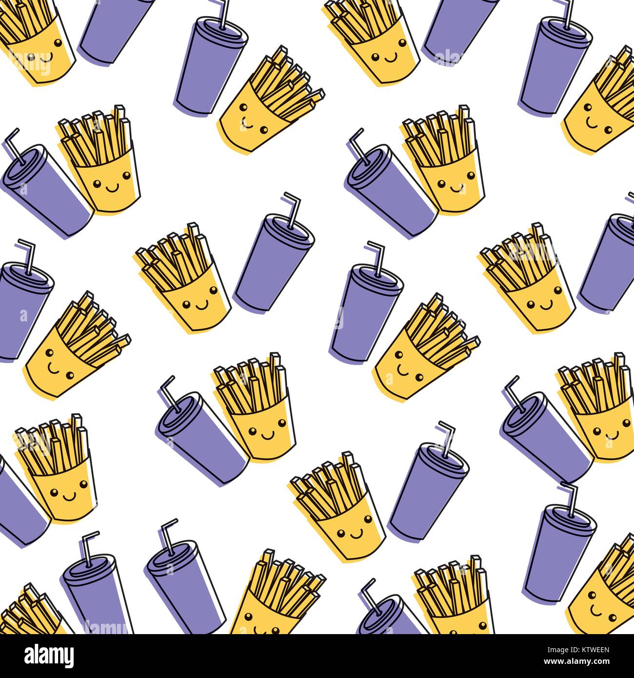 Cartoon fries wallpaper hi-res stock photography and images - Alamy