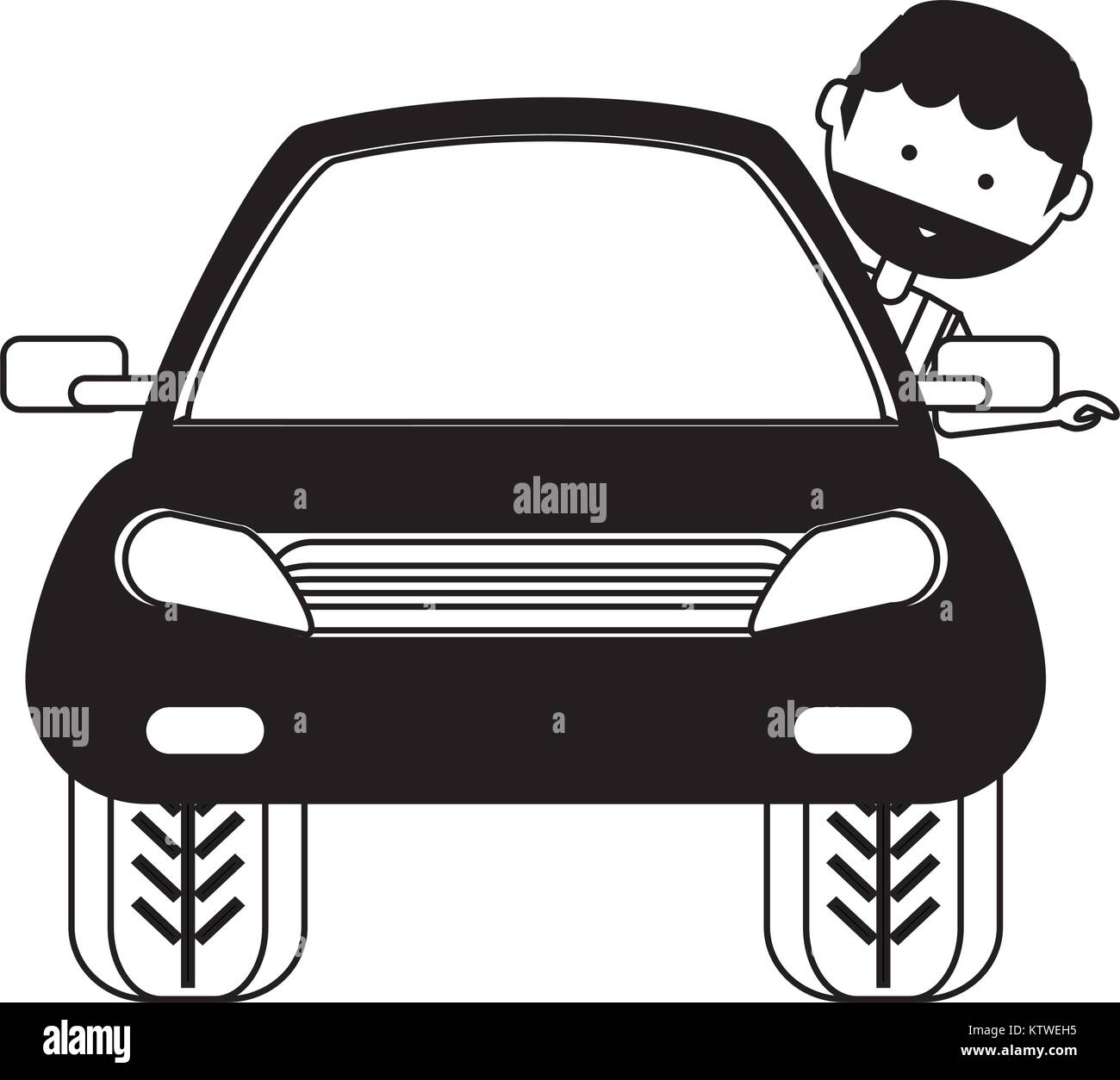 cartoon man and car icon Stock Vector Image & Art - Alamy