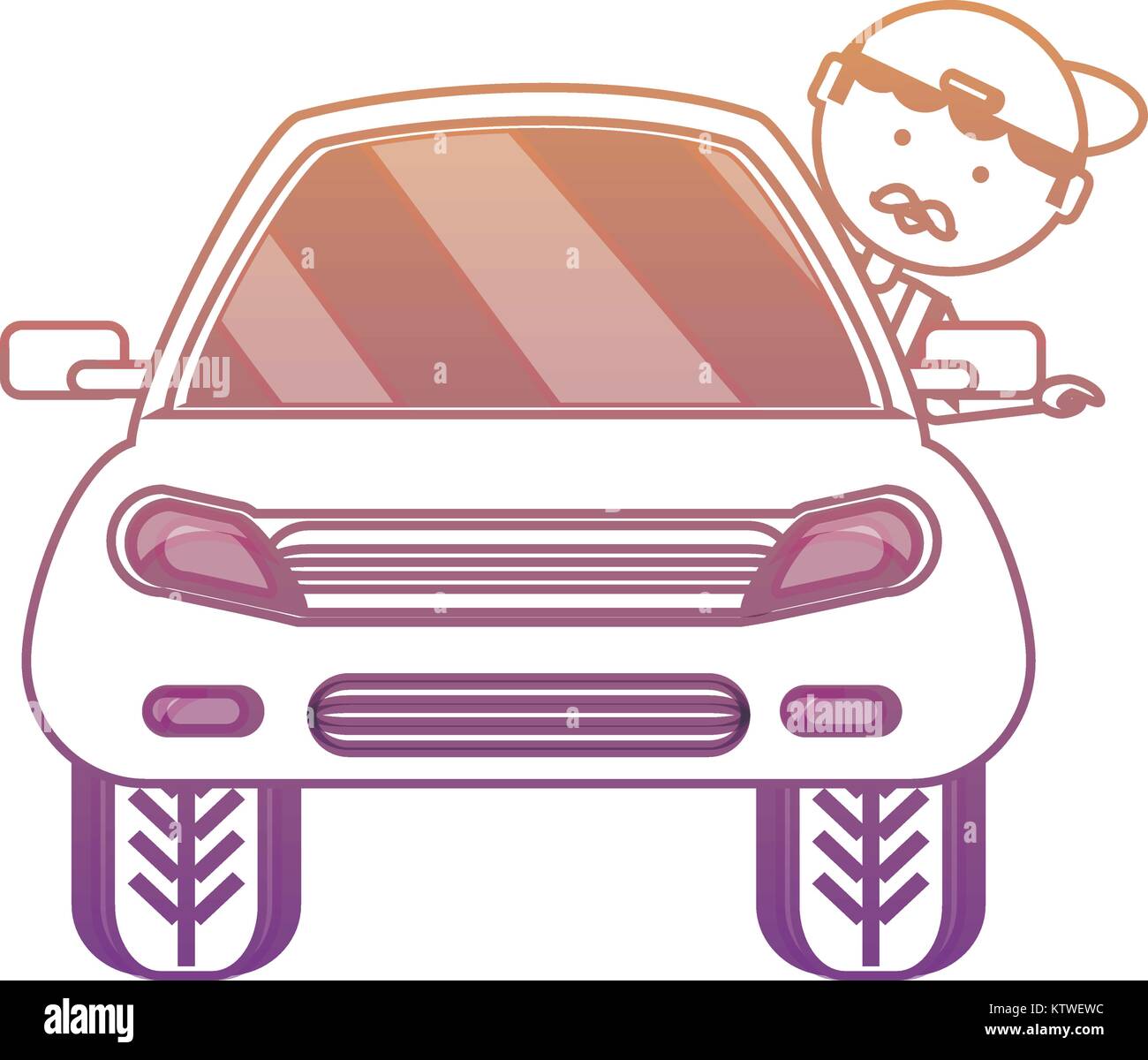 cartoon man and car icon Stock Vector Image & Art - Alamy