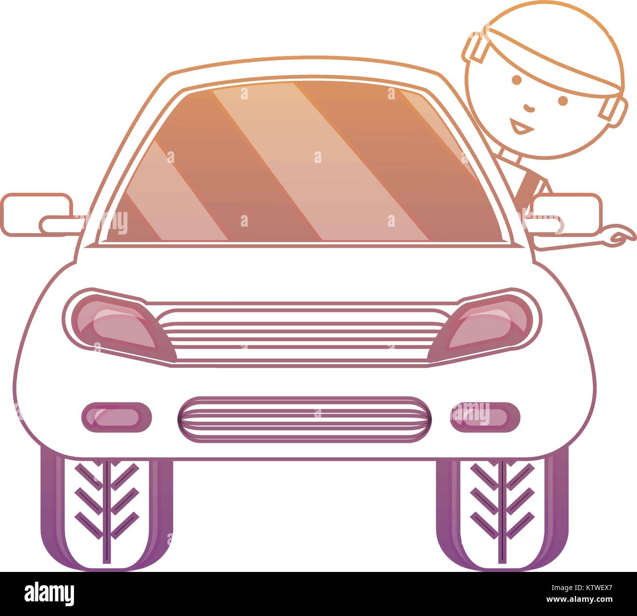 cartoon mechanic and car icon Stock Vector Image & Art - Alamy