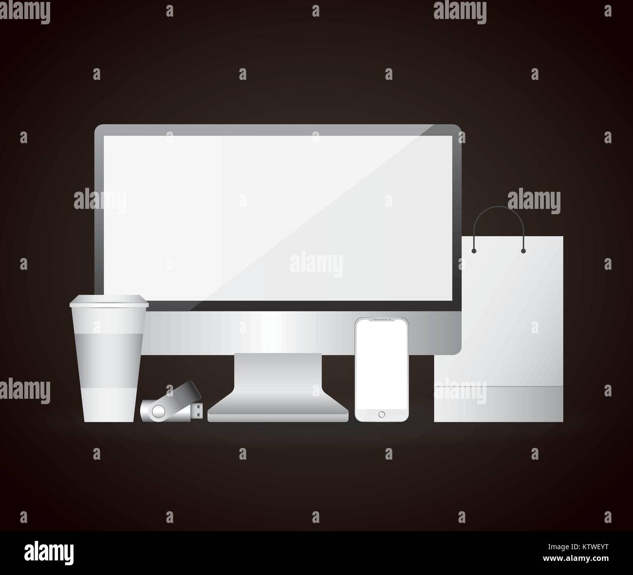stationary corporate technology equipment blank elements Stock Vector ...