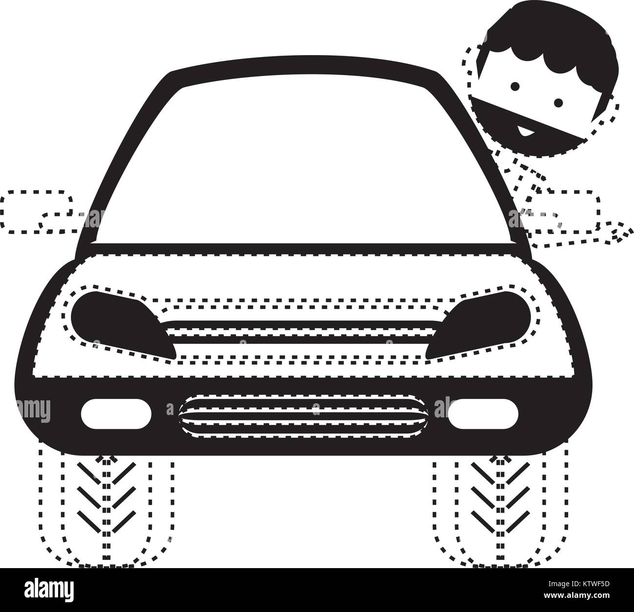 cartoon man and car icon Stock Vector Image & Art - Alamy