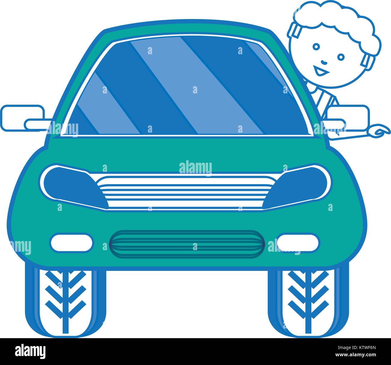 cartoon man and car icon Stock Vector Image & Art - Alamy