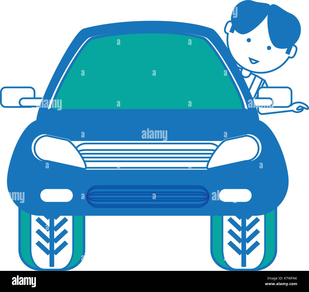 cartoon man and car icon Stock Vector Image & Art - Alamy