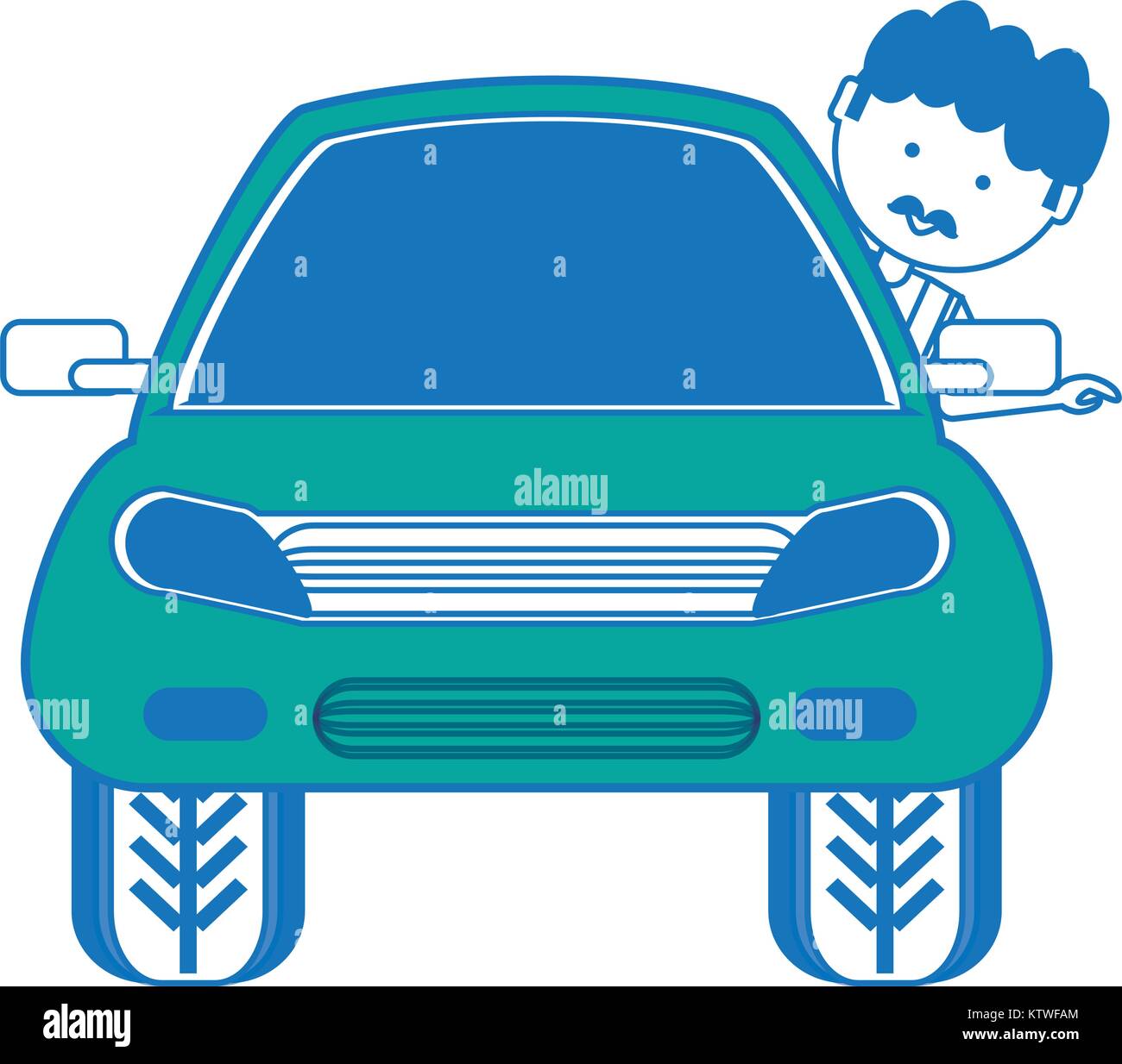cartoon man and car icon Stock Vector Image & Art - Alamy