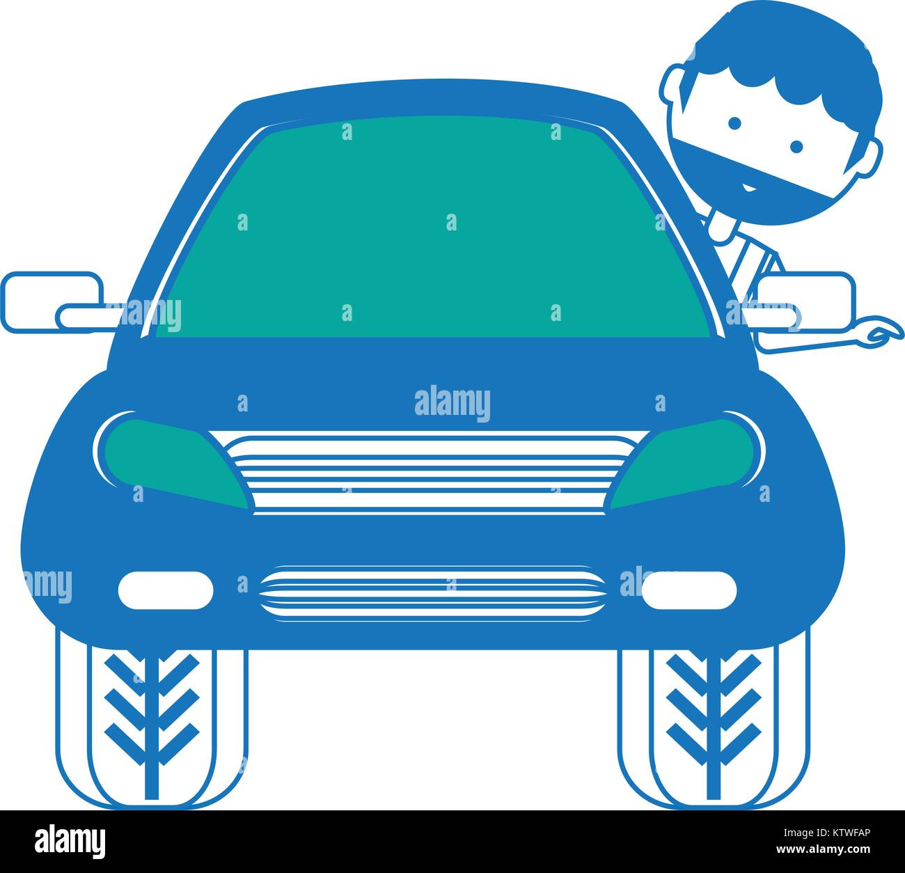 cartoon man and car icon Stock Vector Image & Art - Alamy