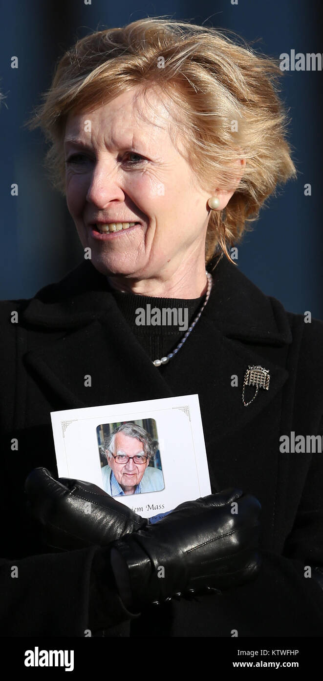 Lady Sylvia Hermon attends the funeral of Dr Maurice Hayes at St ...