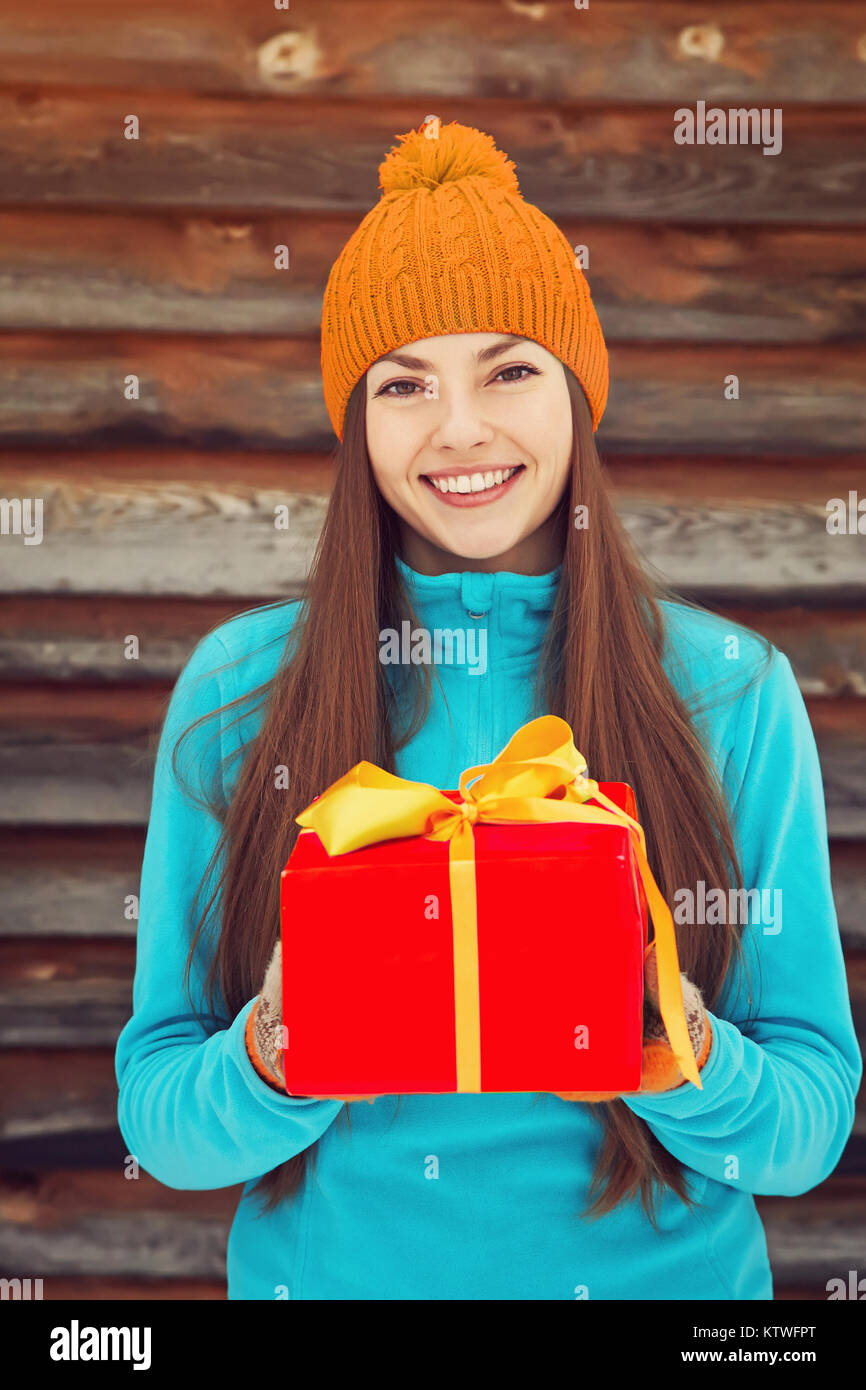 woman with a gift in their hands Stock Photo - Alamy