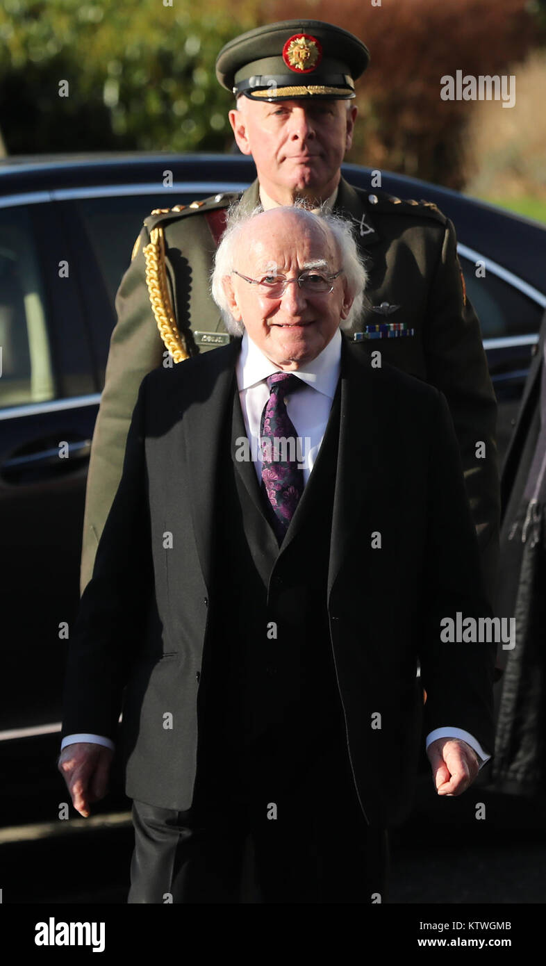 President Michael D Higgins attends the funeral of Dr Maurice Hayes at ...