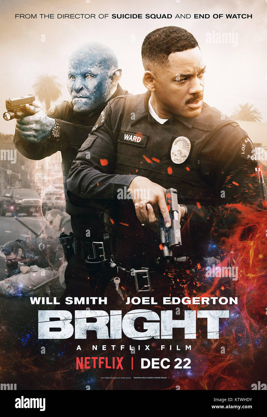 BRIGHT, US poster, from left: Joel Edgerton, Will Smith, 2017 ...