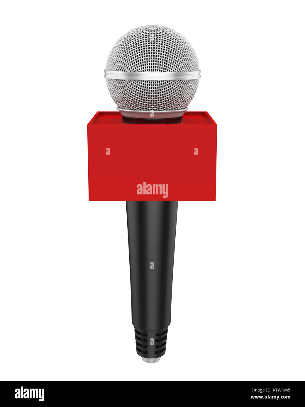 Microphone with Blank Box Isolated Stock Photo - Alamy