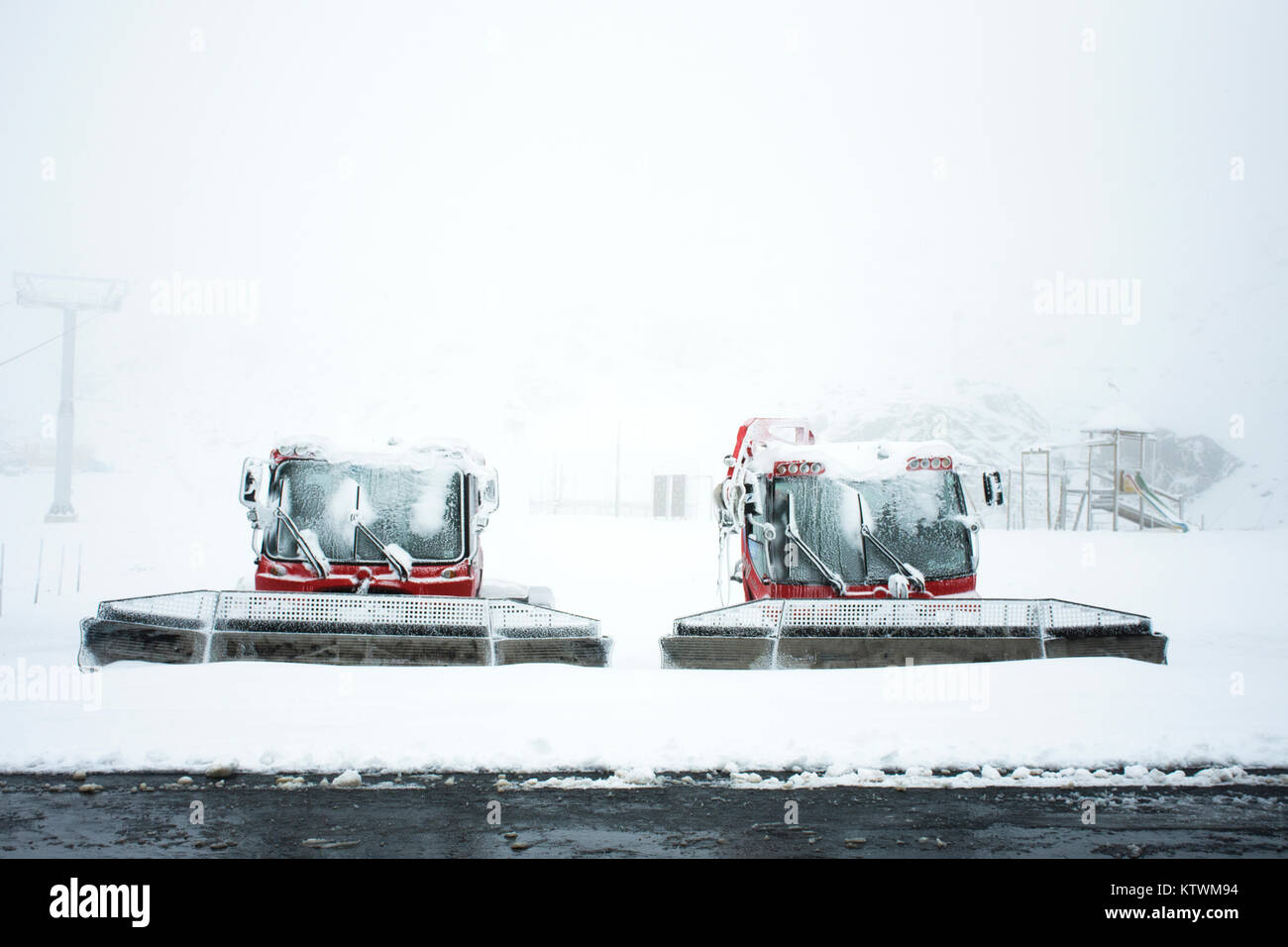 Snowplough cleaning ground storm hi-res stock photography and images ...