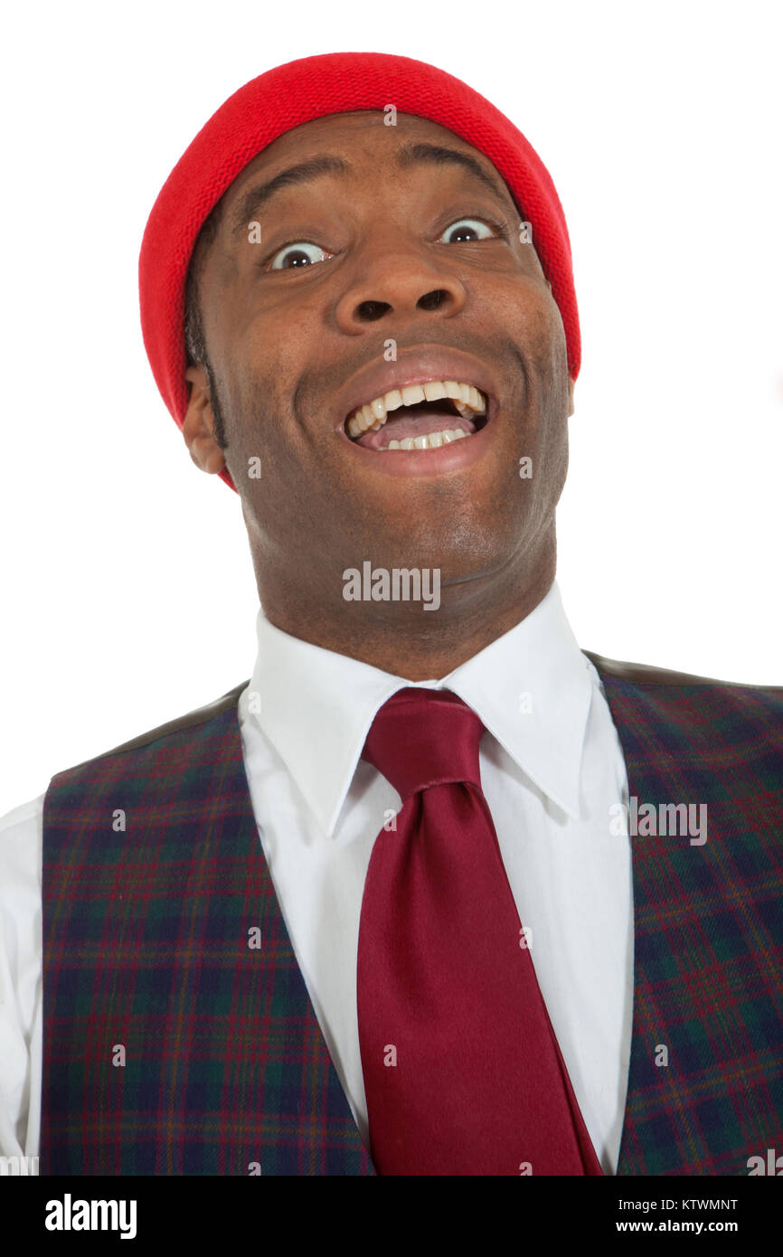 Portrait of African man with red cap Stock Photo - Alamy
