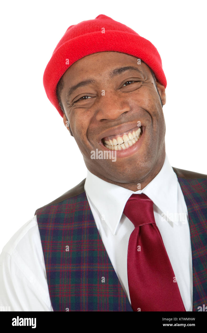 Portrait of African man with red cap Stock Photo - Alamy